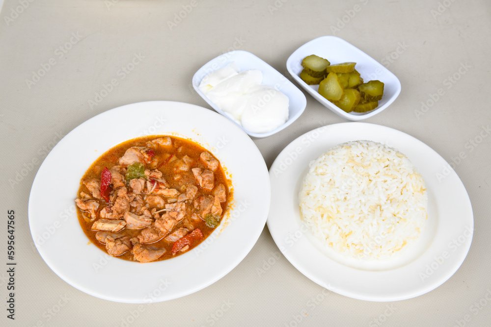 Traditional delicious Turkish food; Turkish style rice pilaf (Turkish ...