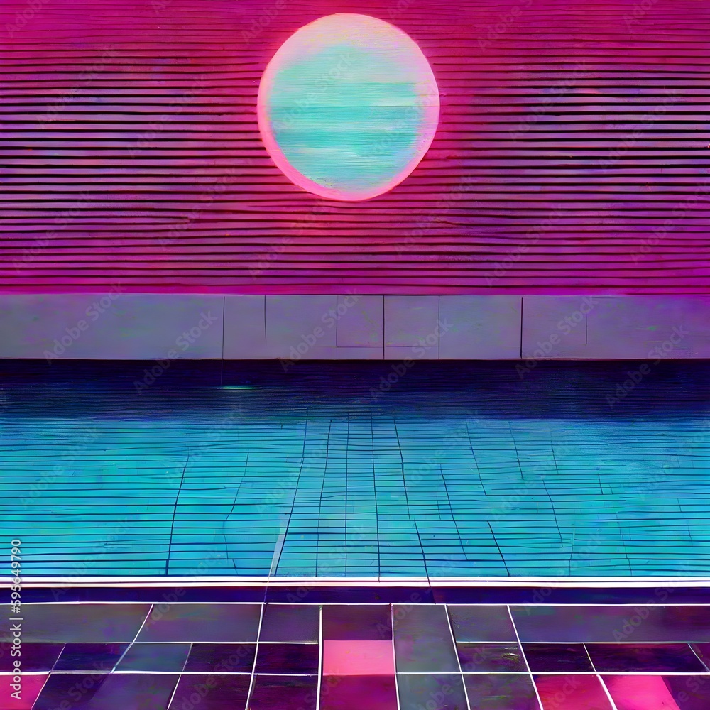 80s 90s synth pop band playing in a mall retro vaporwave synthwave ...