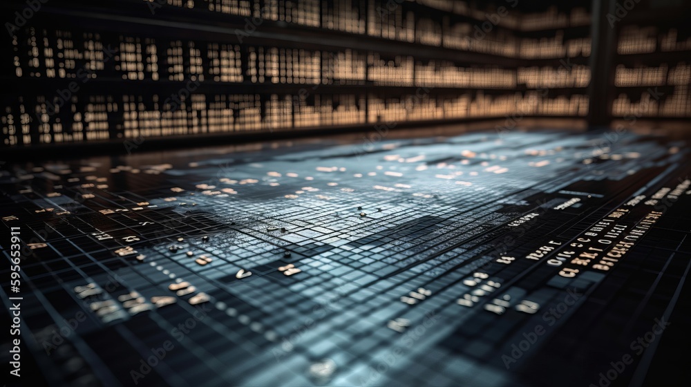 Binary data visualization. Hi-tech background. AI generated Stock ...