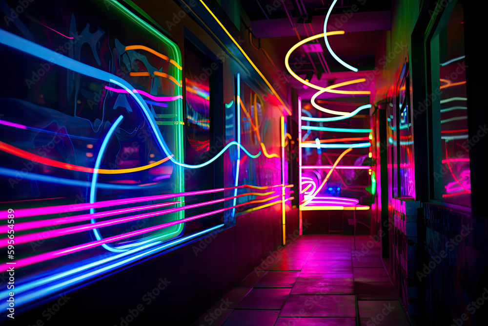 Bright and energetic theme featuring neon colors and abstract patterns ...