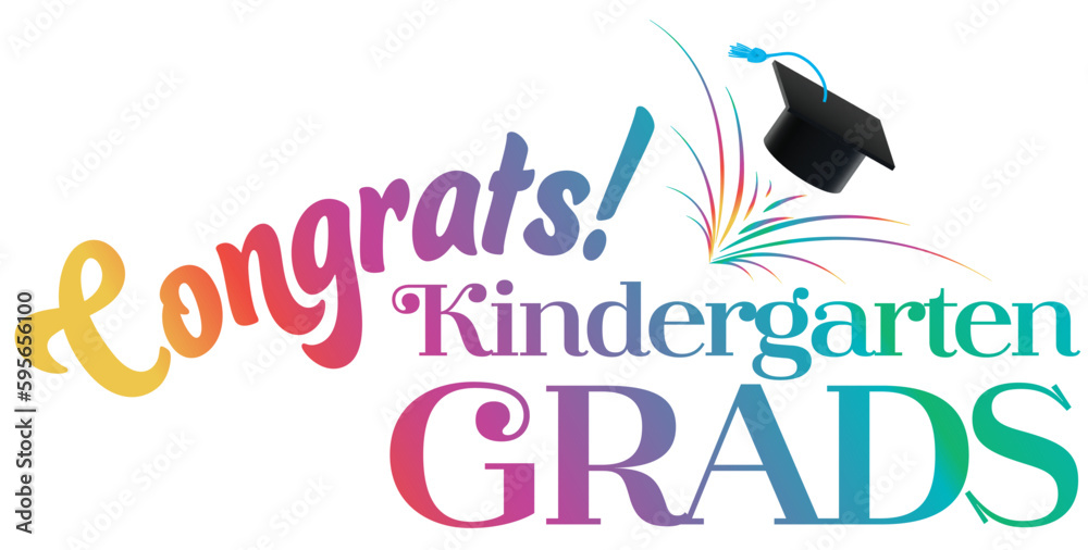 Kindergarten Graduation Colorful Text for Banners Signs, and Programs ...