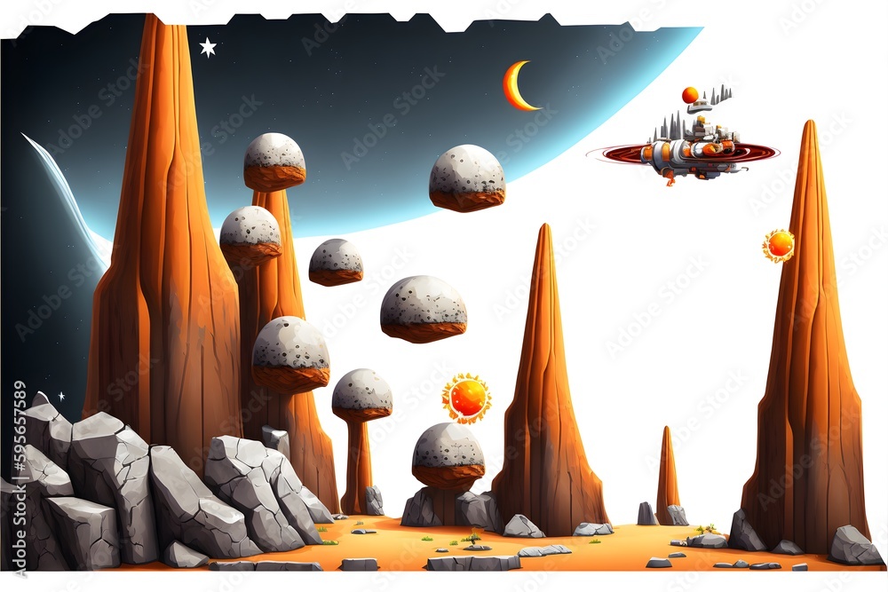 asset for sidescrolling platformer game on a white background with ...
