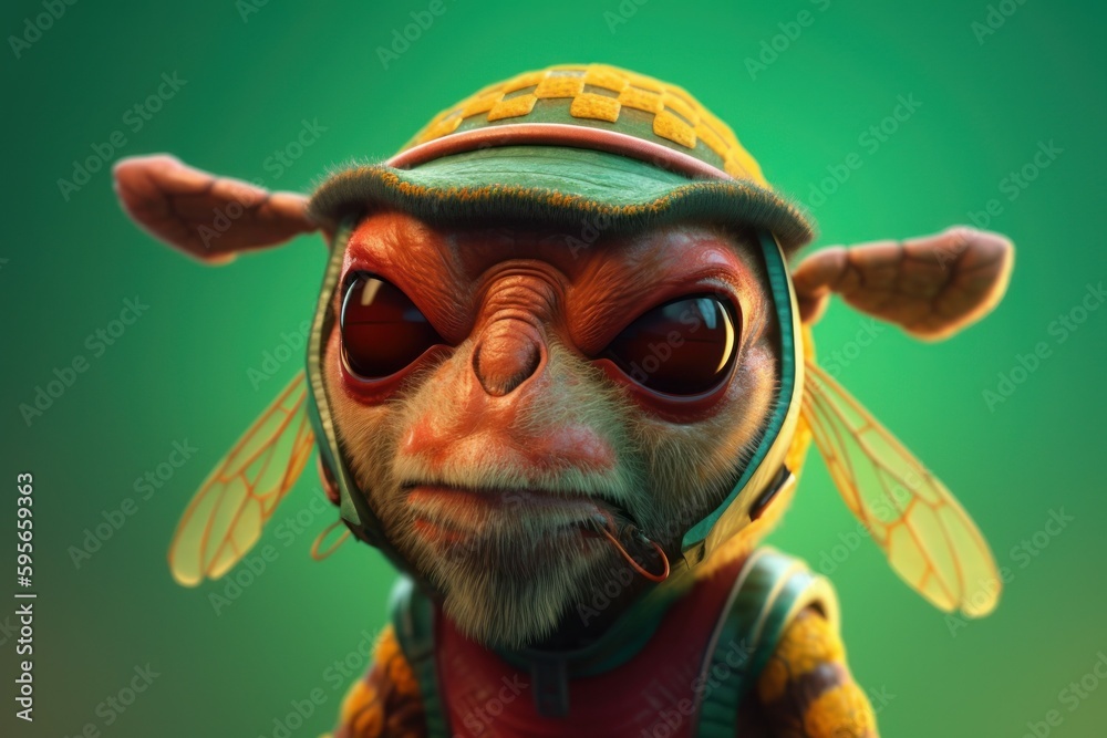 Anthropomorphic bee dressed in human clothing. humanized animal concept ...