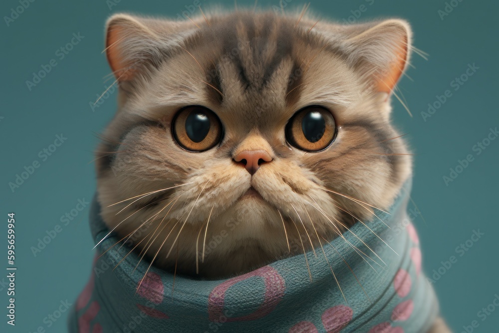 Anthropomorphic cat Scottish fold dressed in human clothing. humanized ...