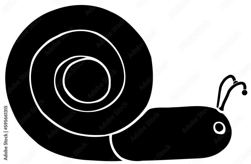 cartoon snail silhouette Stock Vector | Adobe Stock
