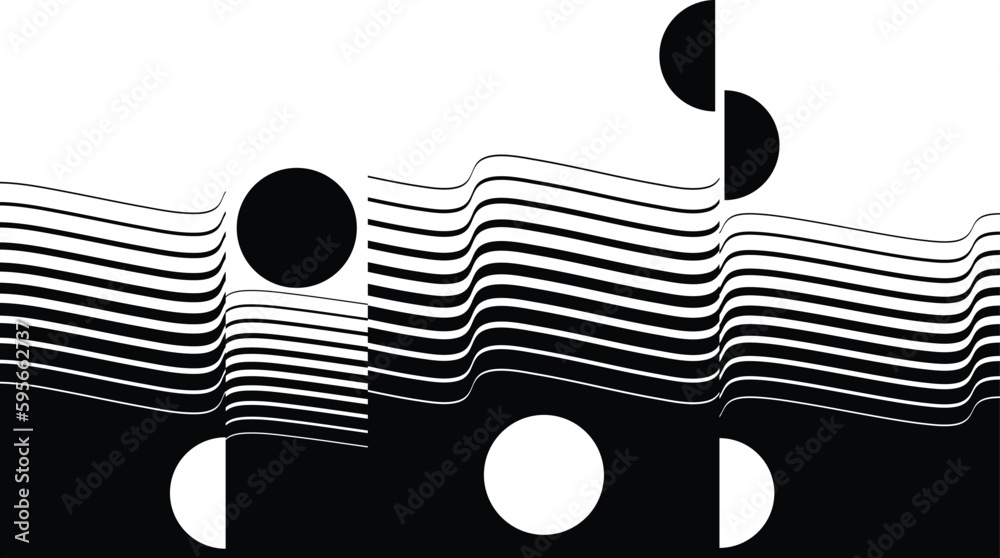 Abstract motion graphic design background . Dot and horizontal lines ...