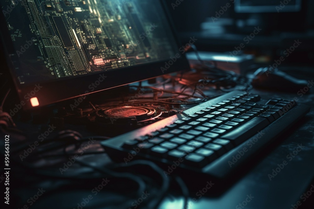 Warning of system breach due to cyber attack. Illustrates compromised ...