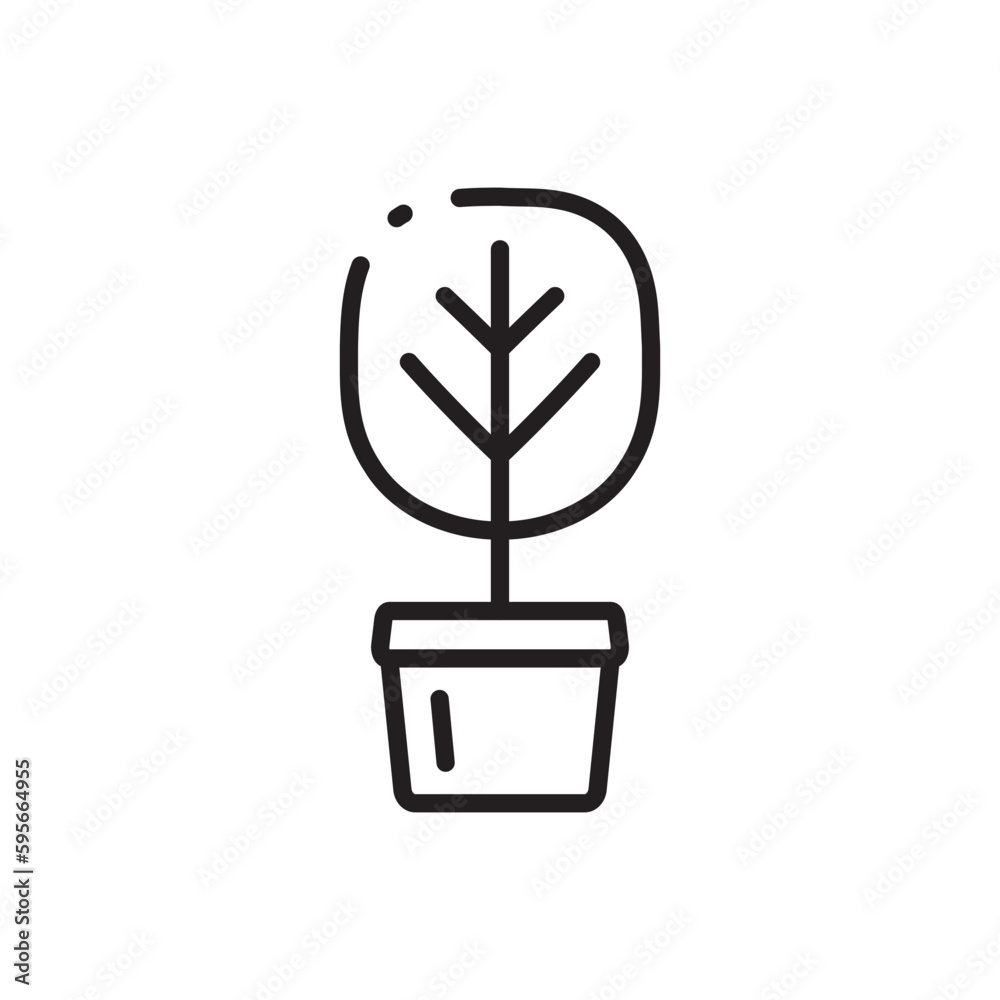 Plant vector linear icon. Houseplant flat sign design. Seedling nature ...