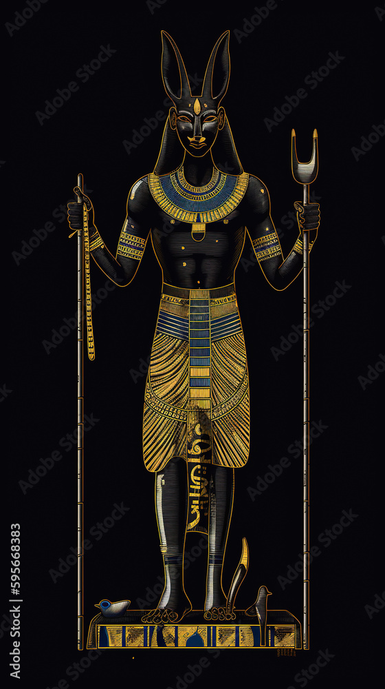 Anubis, the Egyptian protector god, guardian and guide of the dead ...