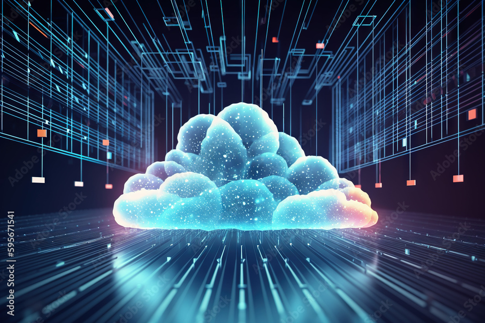 Cloud computing technology, big data, digital data center, cyber ...