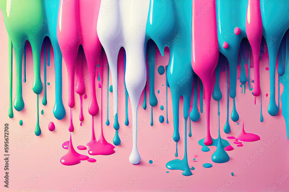 Shiny dripping paint on wall as abstract background wallpaper ...