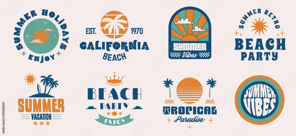 Poster Summer holidays logos – Wall Art | UkPosters