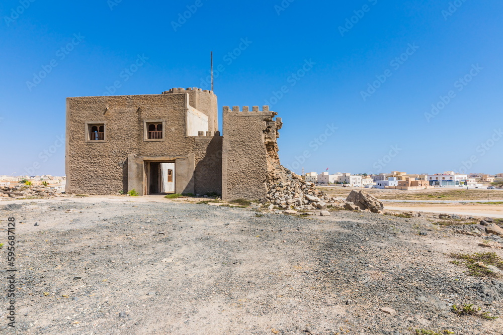 Small ancient fort in the city of Mirbat, Sultanate of Oman Stock Photo ...
