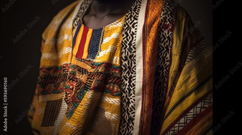 Traditional Ghanaian clothing is worn by men. Generative AI Stock ...