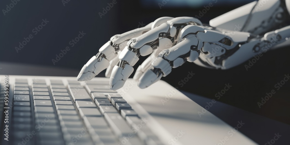 Future of Robotics: Bionic Hand Powerful Robot, Plain Background ...