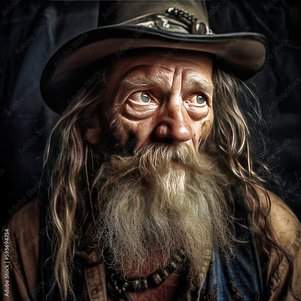 Rugged Resilience: Portrait of a Hillbilly - generative AI Stock ...