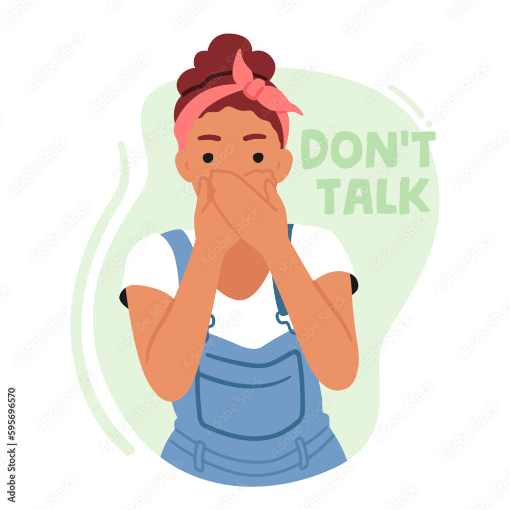 Don't Talk Concept. Woman Practice Active Listening, Be Mindful Of ...