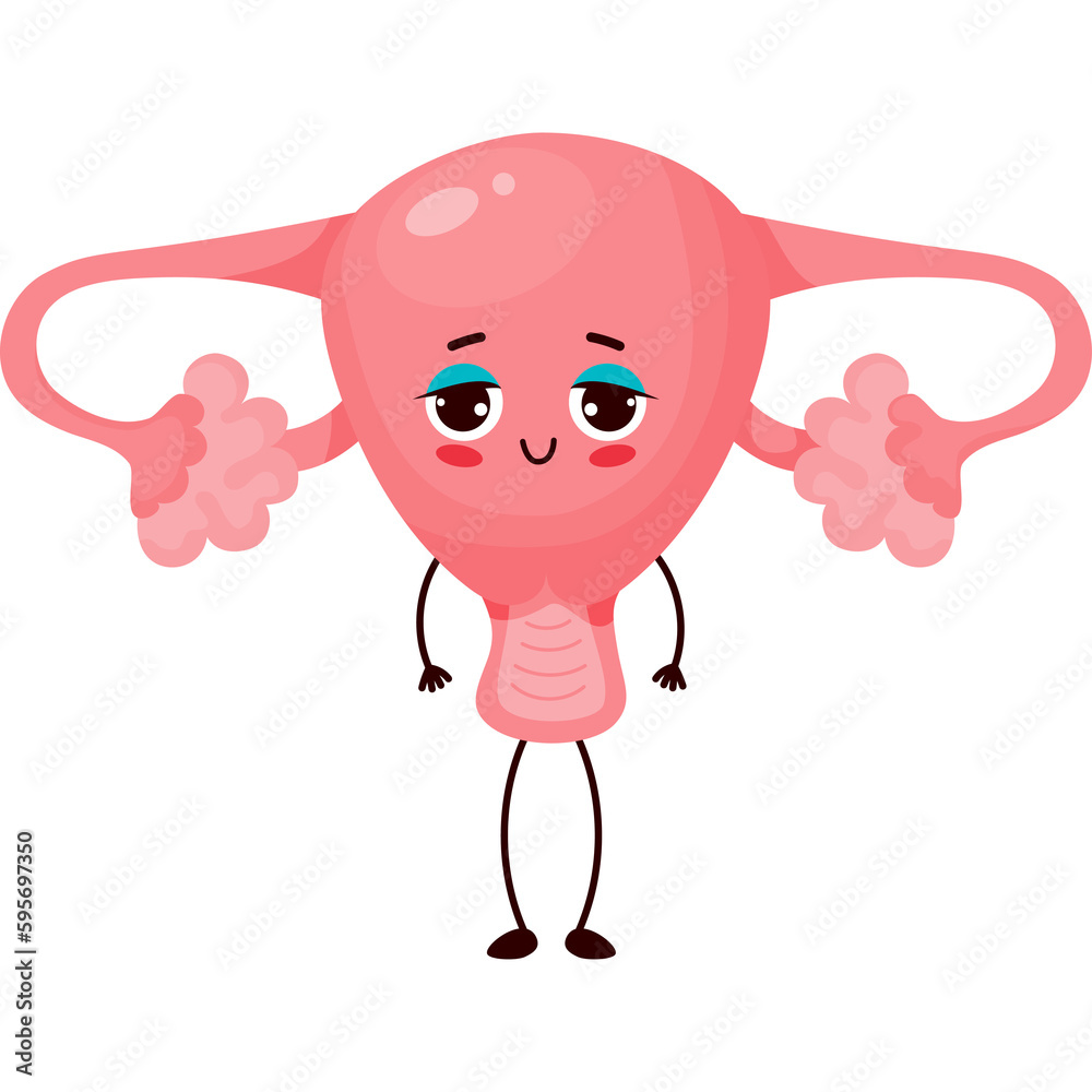 cute female cartoon uterus Stock Illustration | Adobe Stock