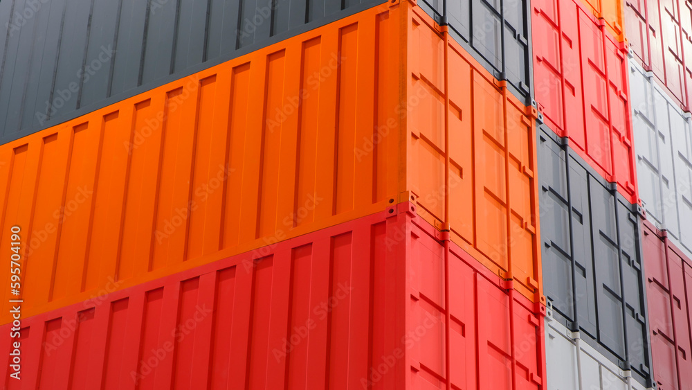 Container cargo box background, Stack of containers, logistics concept ...