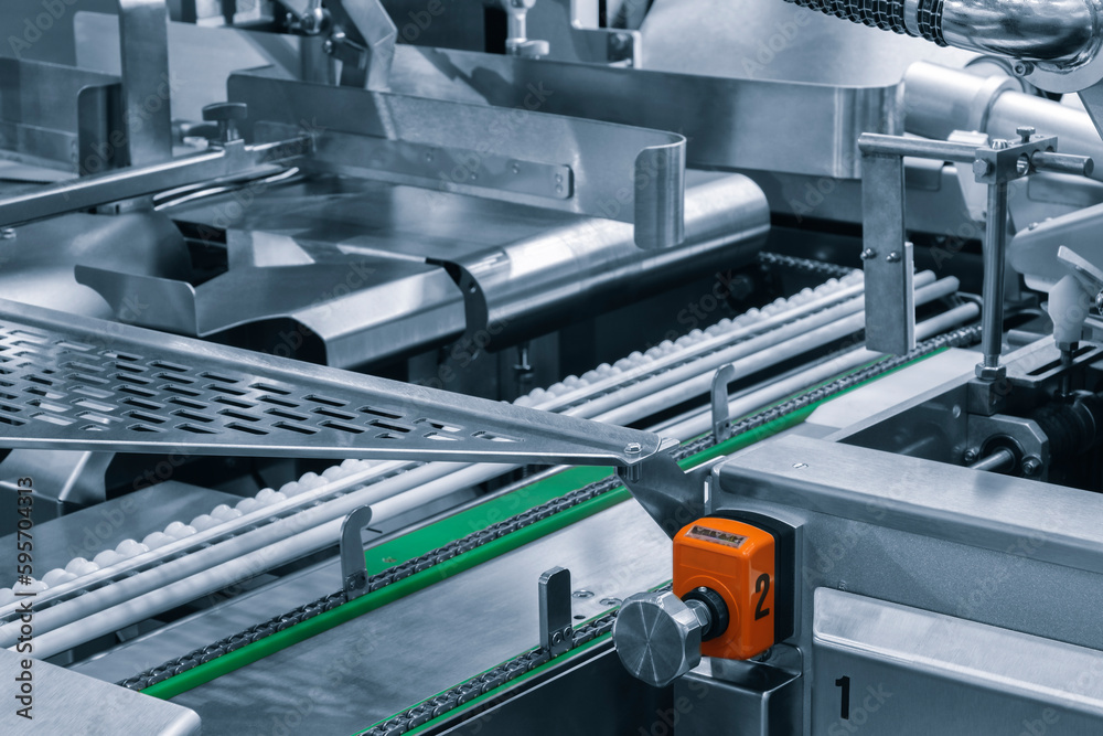 Conveyor Belt Food.Factory for the production of food. Production line ...