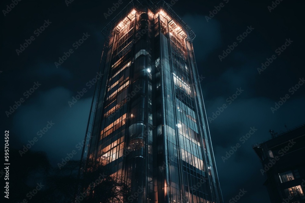 Stunning tower in 4k res or higher depicting front facade of tech ...