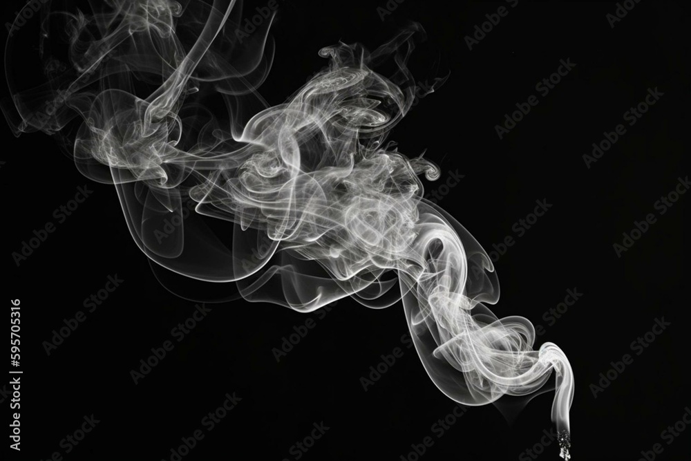 Continuous line drawing of cigarette smoke and steam cloud. Generative ...