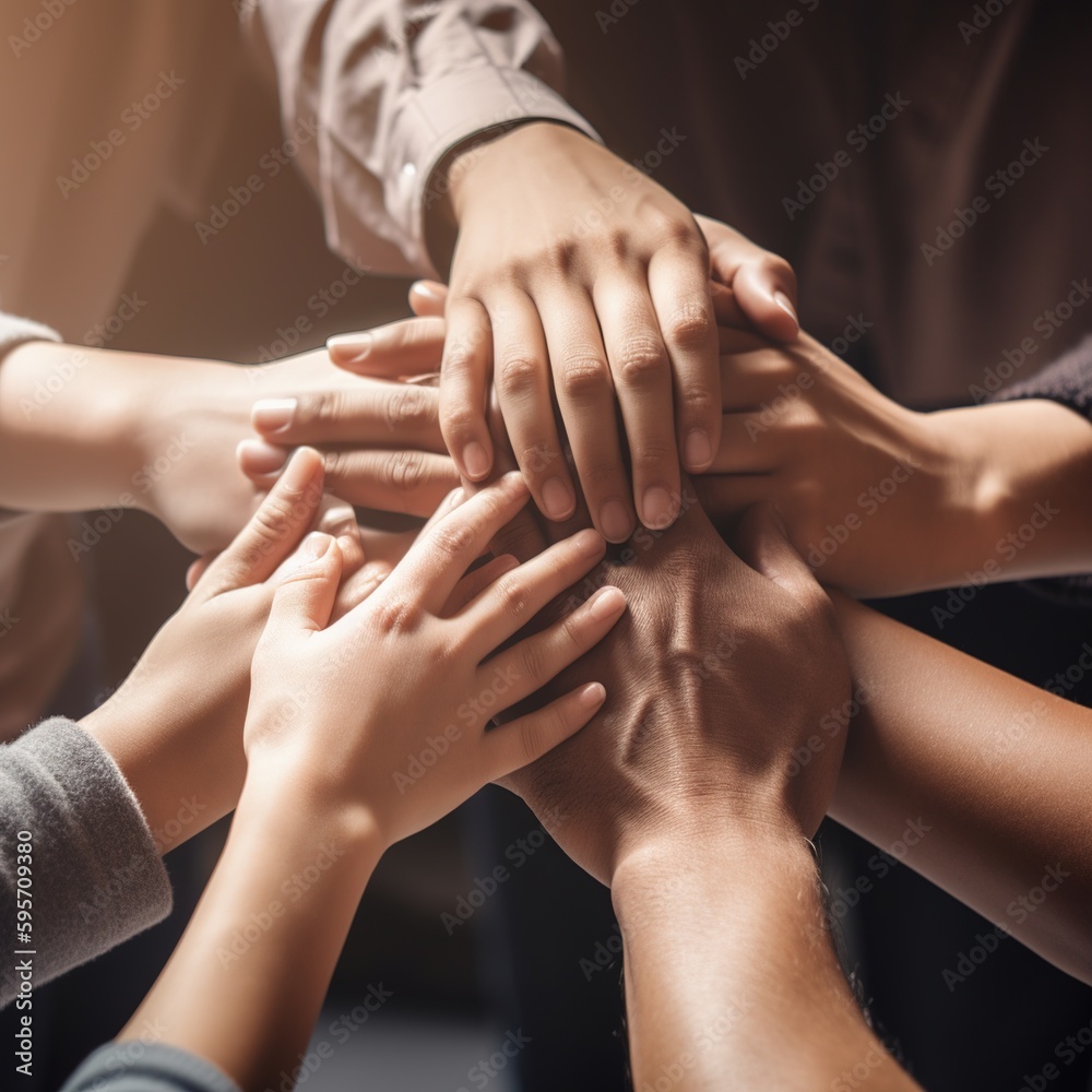 Teamwork, empathy,partnership and Social connection in business join ...