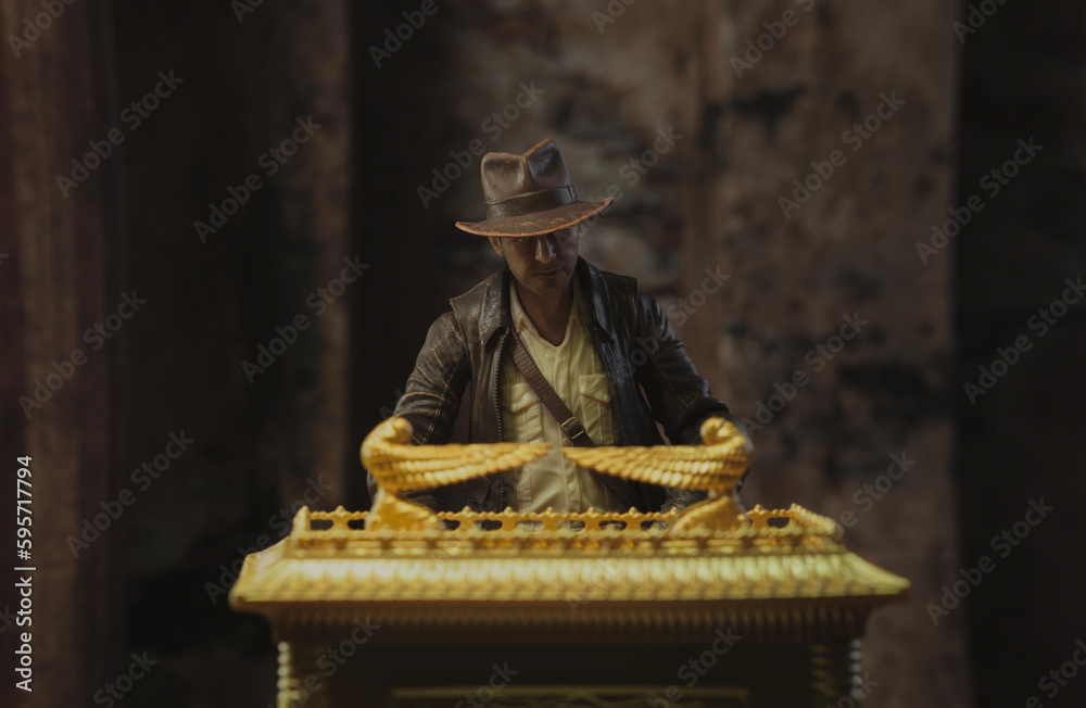 NEW YORK USA, APRIL 24 2023: Scene from Raiders of the Lost Ark where ...