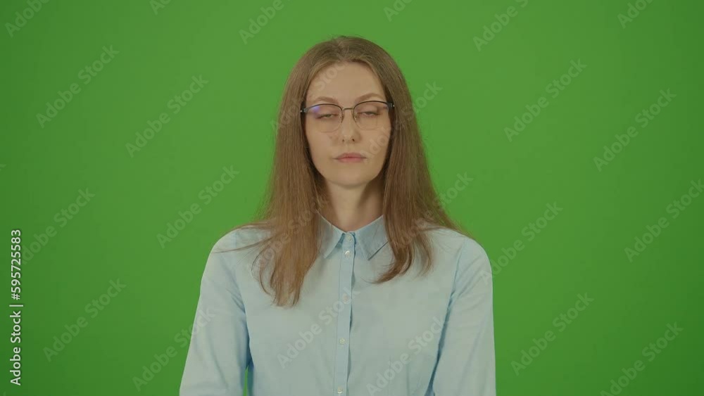 Green Screen. Chroma Key. Enough Gesture. Refusal No. Female Protest ...