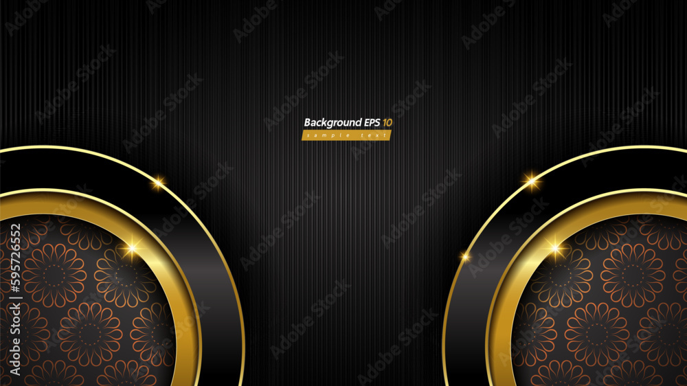 black gold award background and flower pattern, luxury design abstract ...