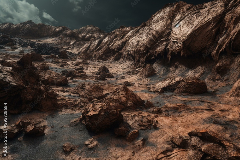 Surface texture of Mars. Generative AI Stock Illustration | Adobe Stock