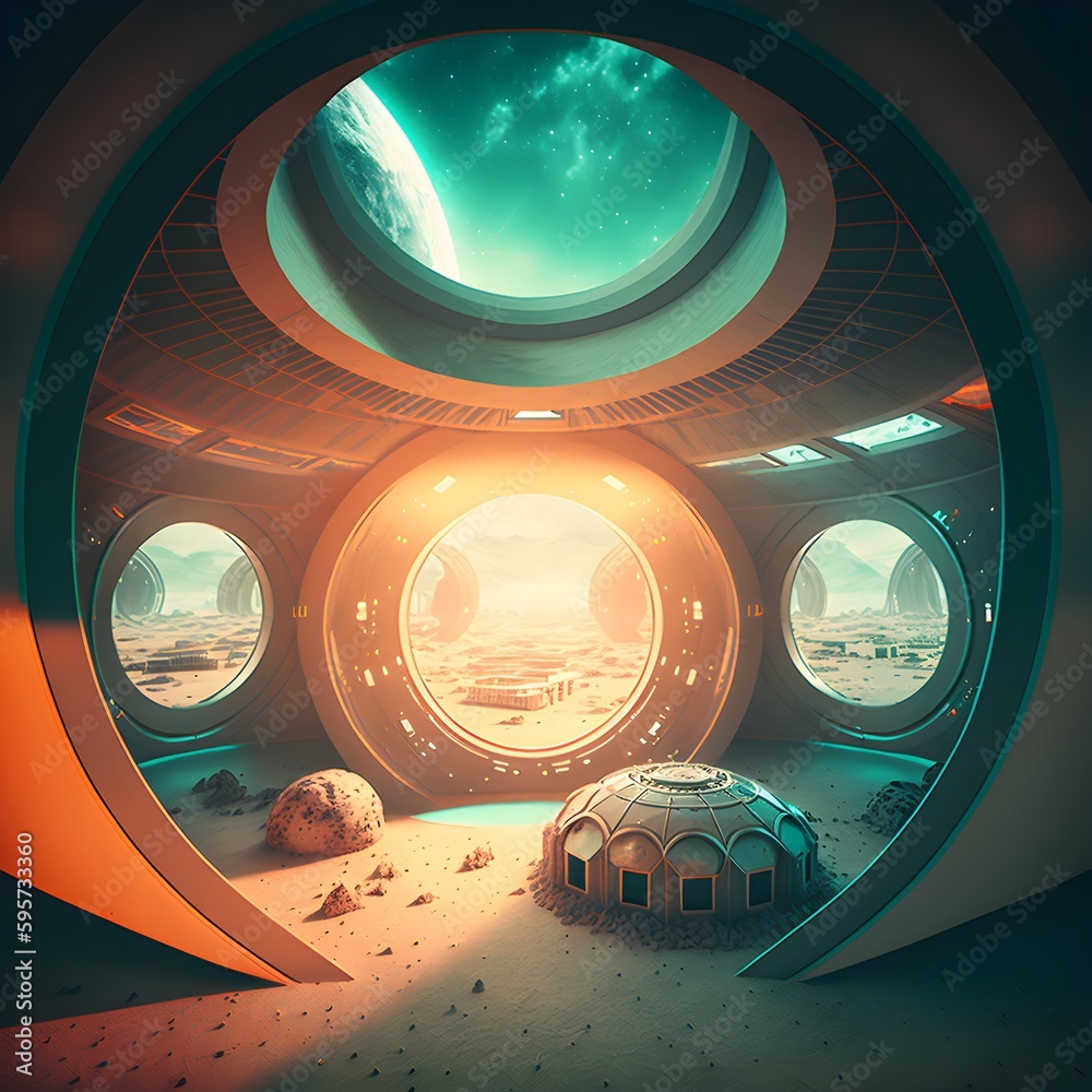 inside dynamic view of underground tunnels as scifi living apartments ...