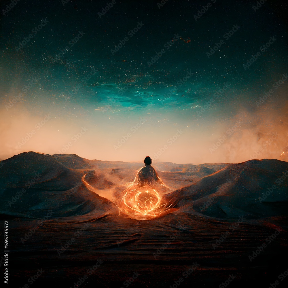 symbolism soul leaving body psychedelic multiverse flying desert ...