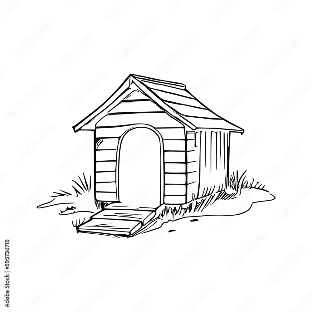 Pet house coloring book, Pet house coloring page, black and white ...