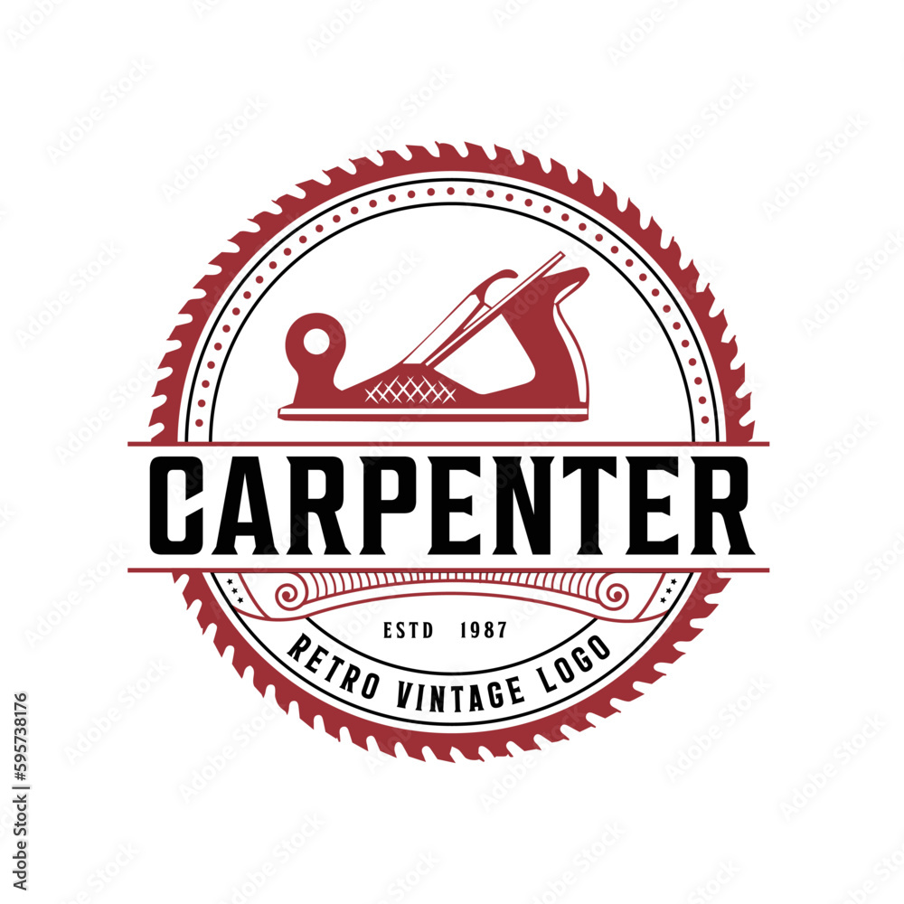 Carpentry Logo Design and Vector Illustration, Line Art, Hammer Steel ...