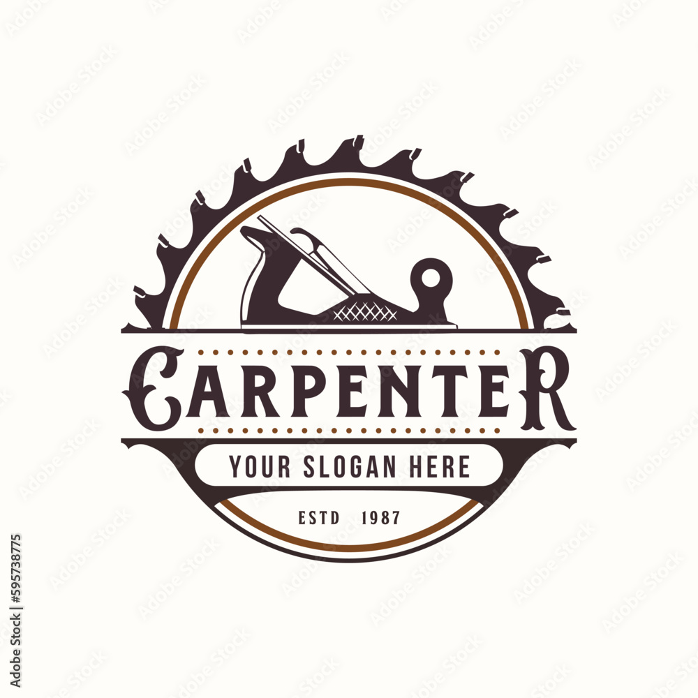 Carpentry Logo Design and Vector Illustration, Line Art, Hammer Steel ...