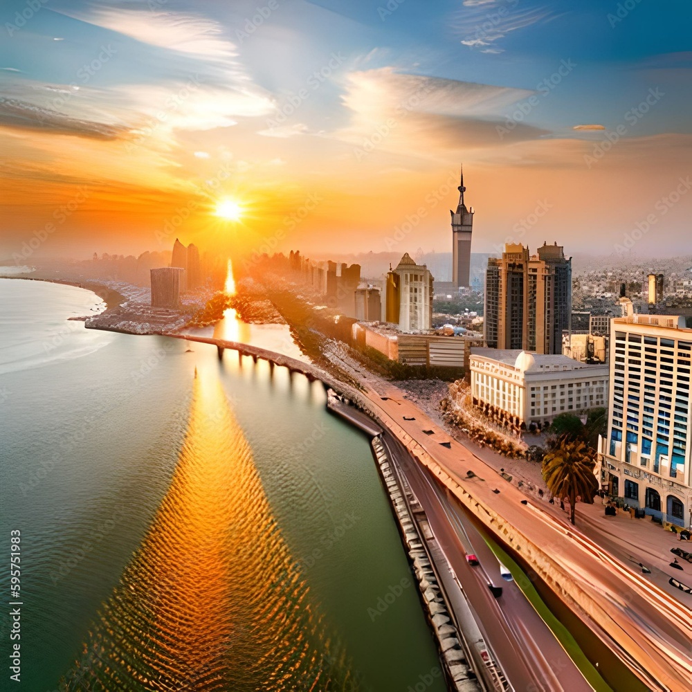 BEACH, BEACH CITY, BUILDING BY THE SEA SHORE, SEA SHORE, KARACHI ...