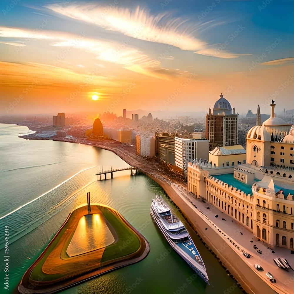 BEACH, BEACH CITY, BUILDING BY THE SEA SHORE, SEA SHORE, KARACHI ...