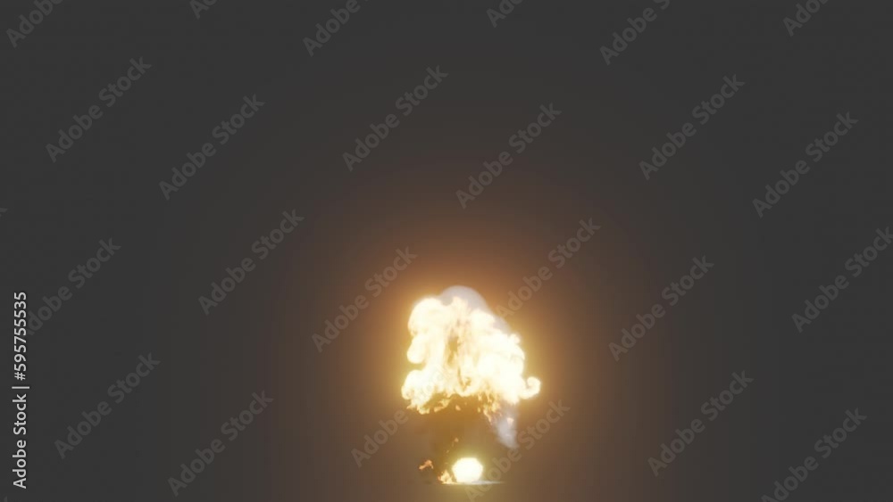 explosion VFX slow version animation with smoke as procedural 3d ...