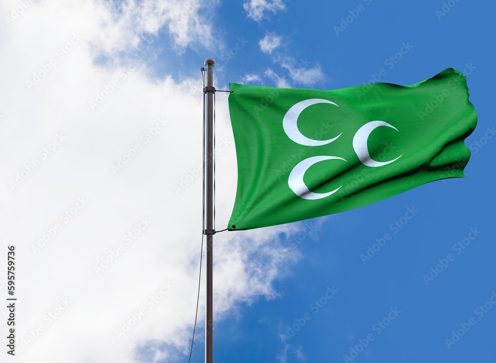Ottoman State Flag, The Waving Ottoman State Flag is a 3d Visual Design ...