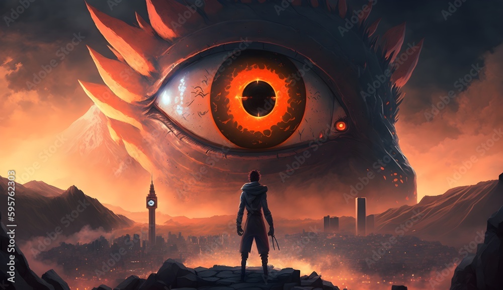 naruto with sharingan eyes standing on orange susanoo full body ...