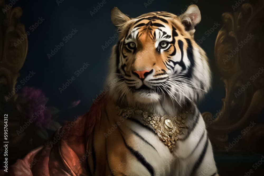 The female tiger in a dress is a true queen, commanding attention with ...