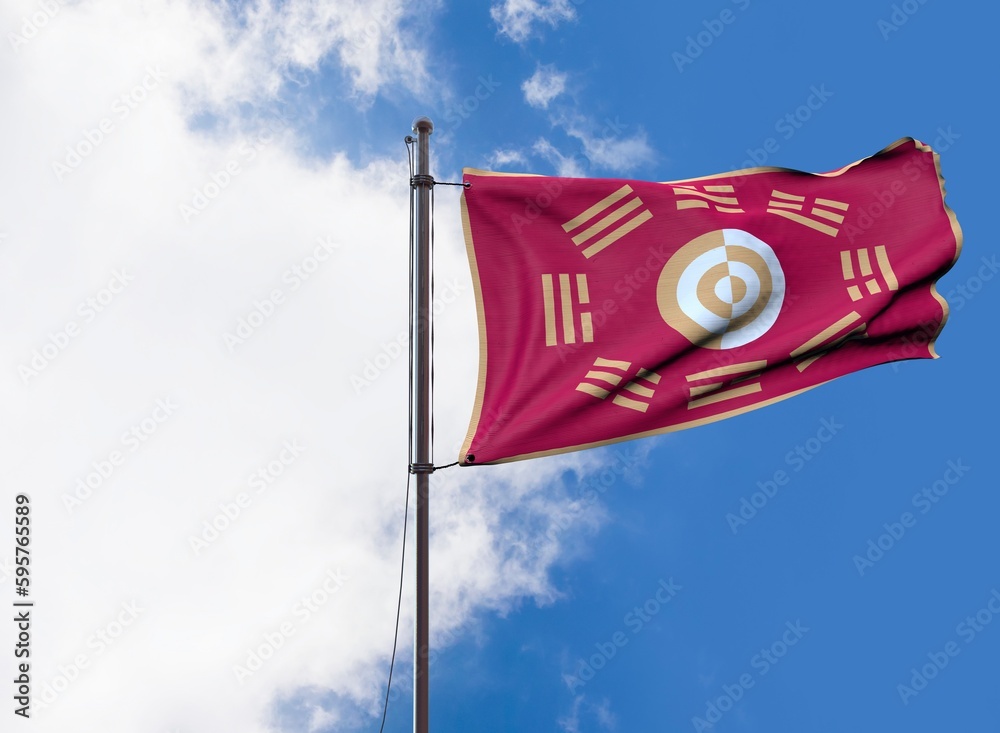 Kingdom of Joseon - Flag of the King of Joseon - Waving Flag Stock ...