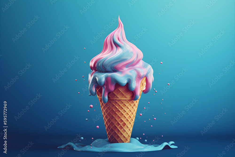 Sweet Surrender Artistic Interpretation Of A Melting Ice Cream Cone