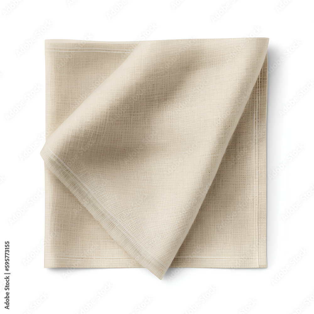natural linen napkin in a neutral shade, great as background object for ...