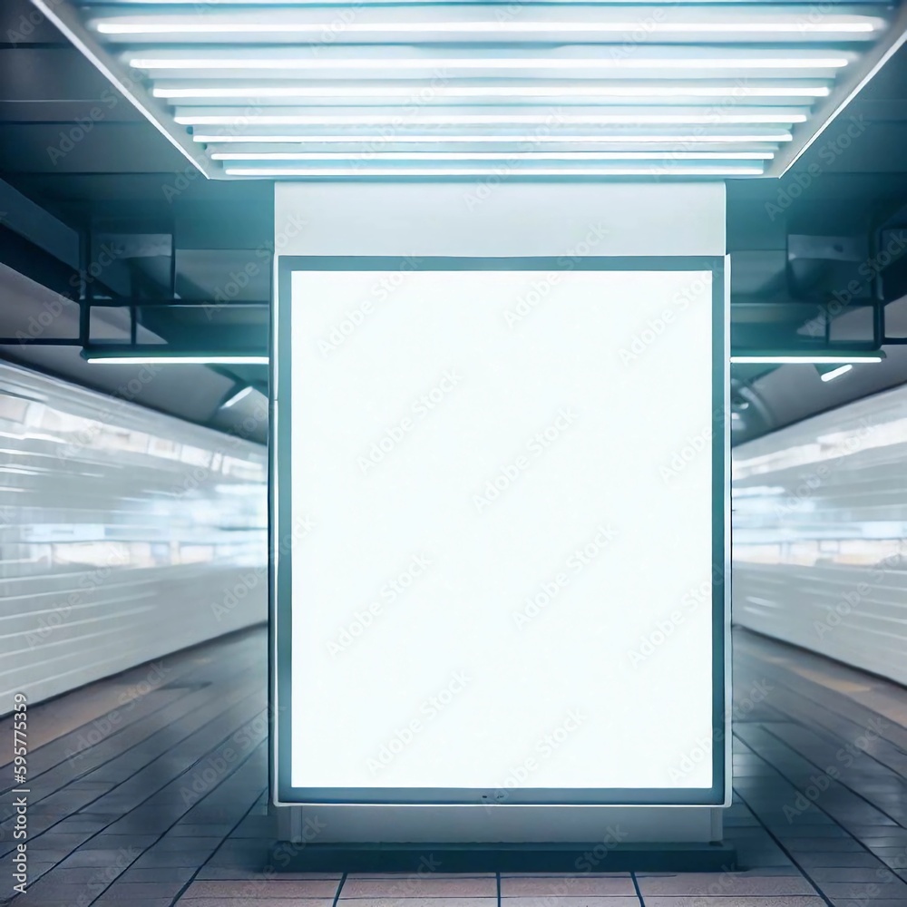 vertical Light Box Subway Advertisement Mock-up, created with ...