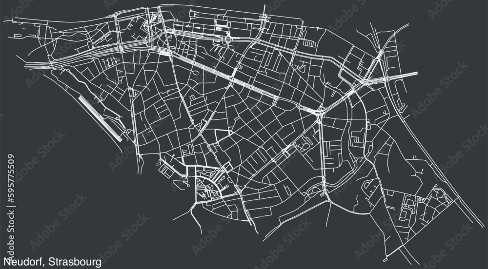Detailed hand-drawn navigational urban street roads map of the NEUDORF ...