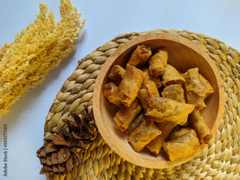 this is sumpia. Sumpia is a snack food from Indonesia which is made ...