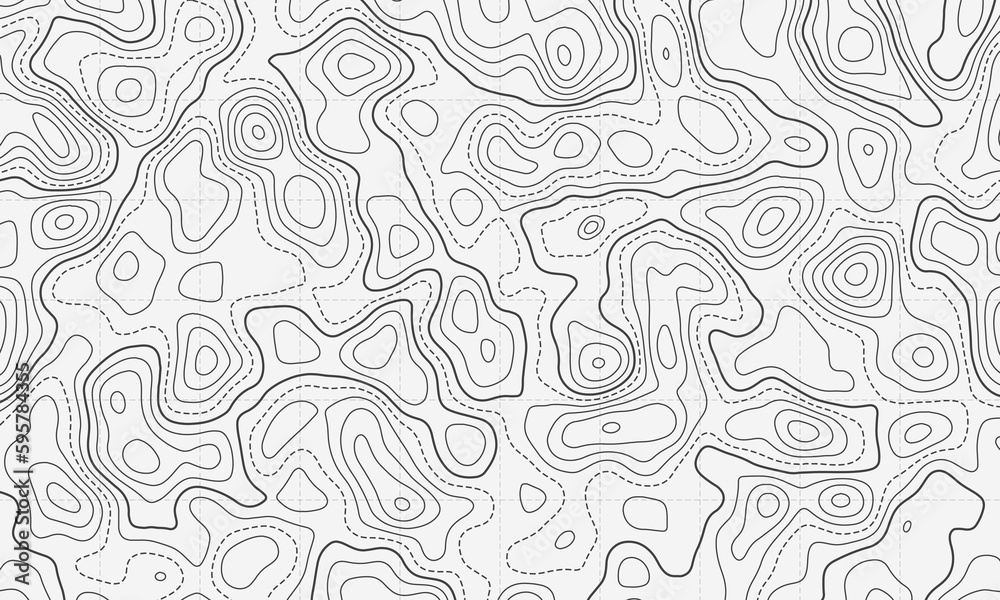 Ocean topographic line map with curvy wave isolines vector illustration ...