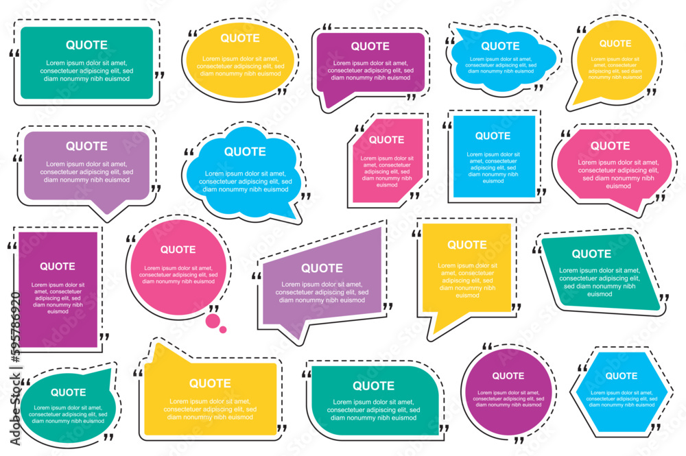 Quote bubbles mega set elements in flat design. Bundle of different ...